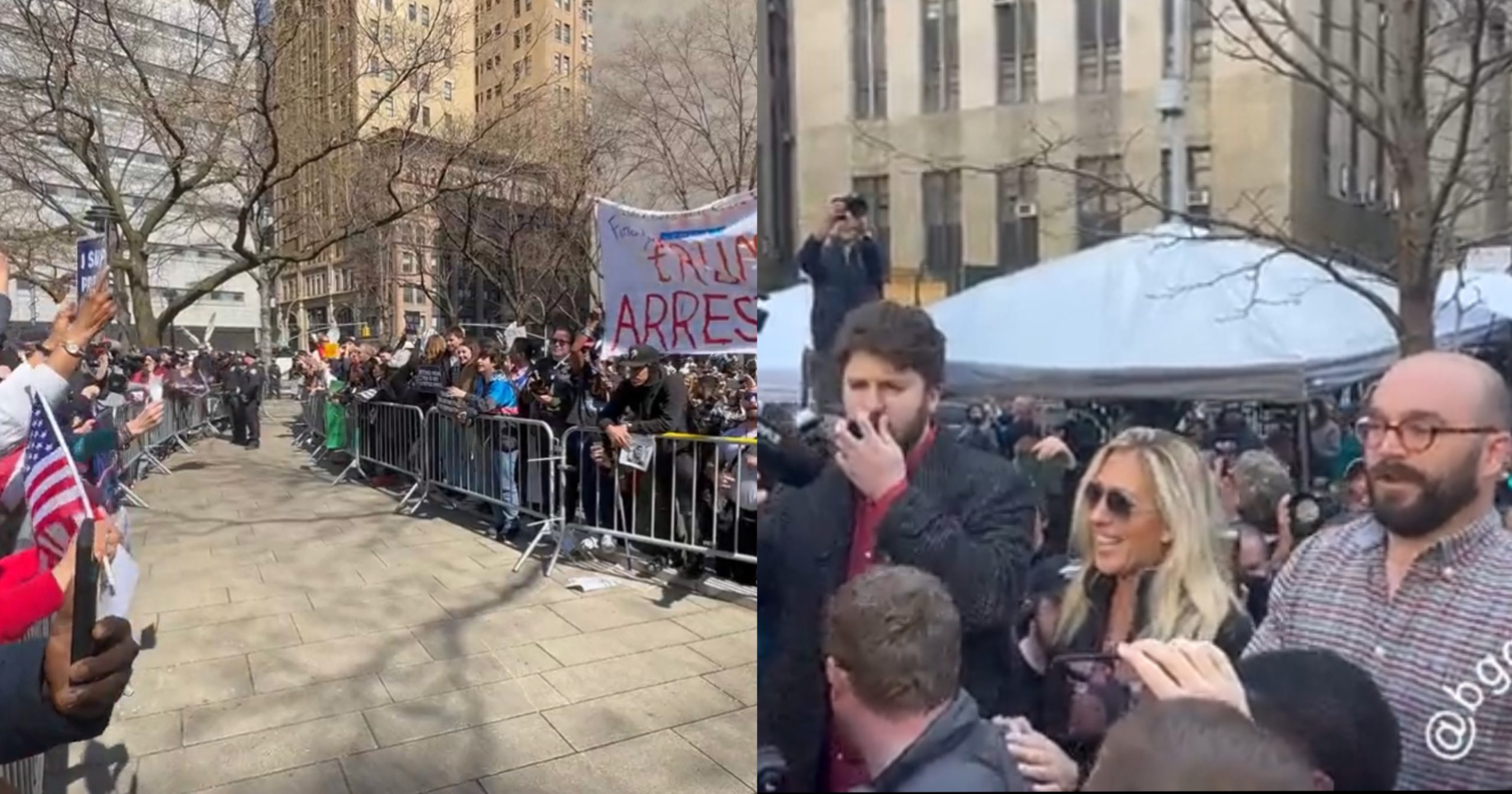 Opposing Sides Gather in NYC to Support or Protest the Arrest of Donald ...